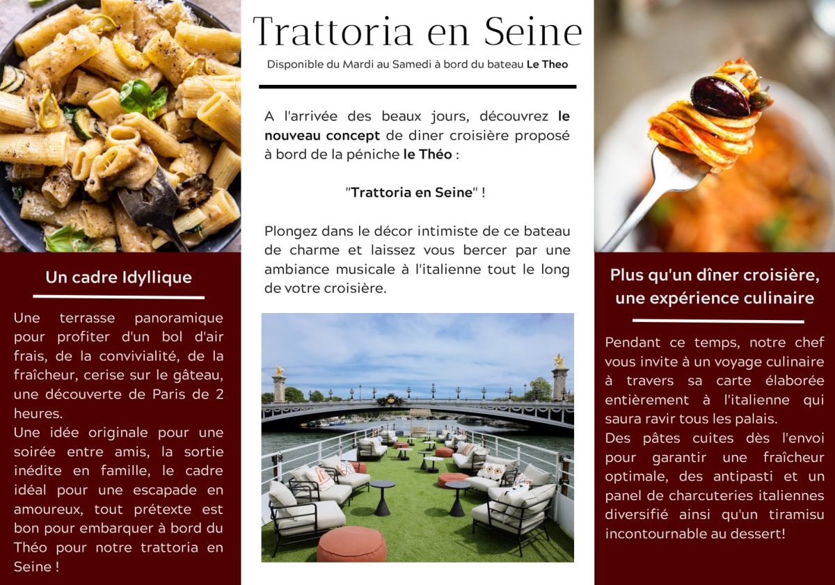 Menus 2023 - La Trattoria en Seine in Paris | TheFork