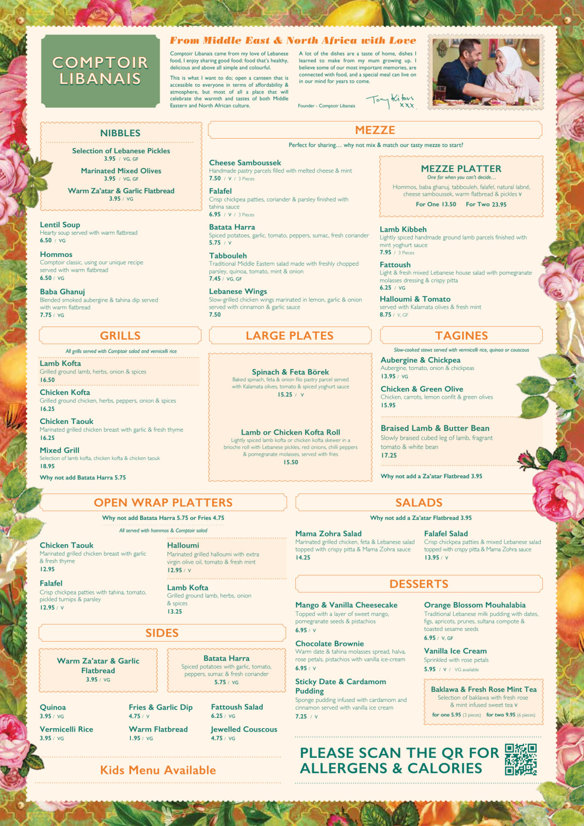 Menù completo e carta 2024 - Comptoir Libanais - Ashford Designer ...