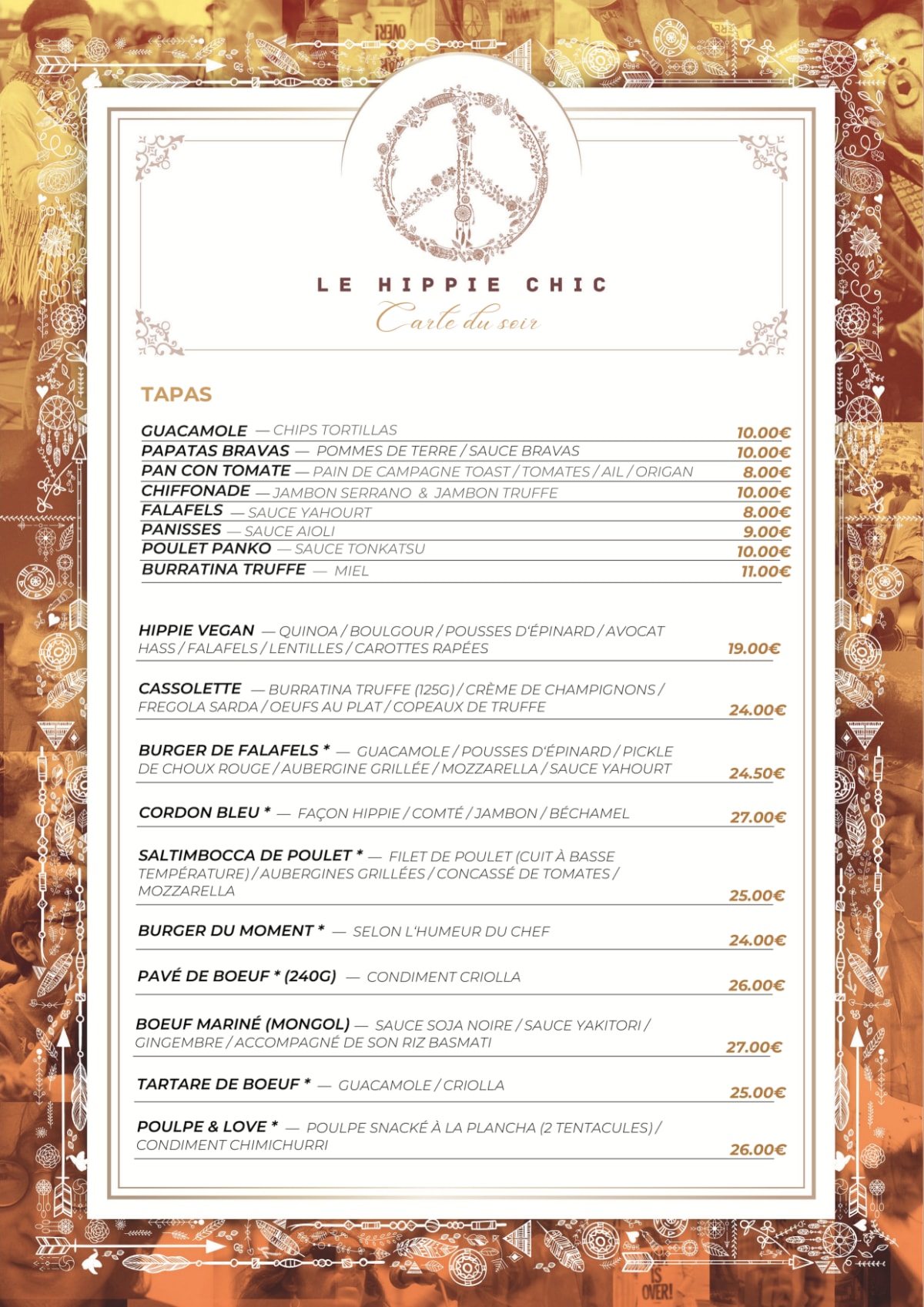 Speisekarte 2024 – Le Hippie Chic in Marseille – TheFork