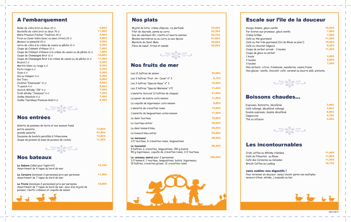Menu 2024 - La Taverne de Saint-Malo in Schiltigheim | TheFork