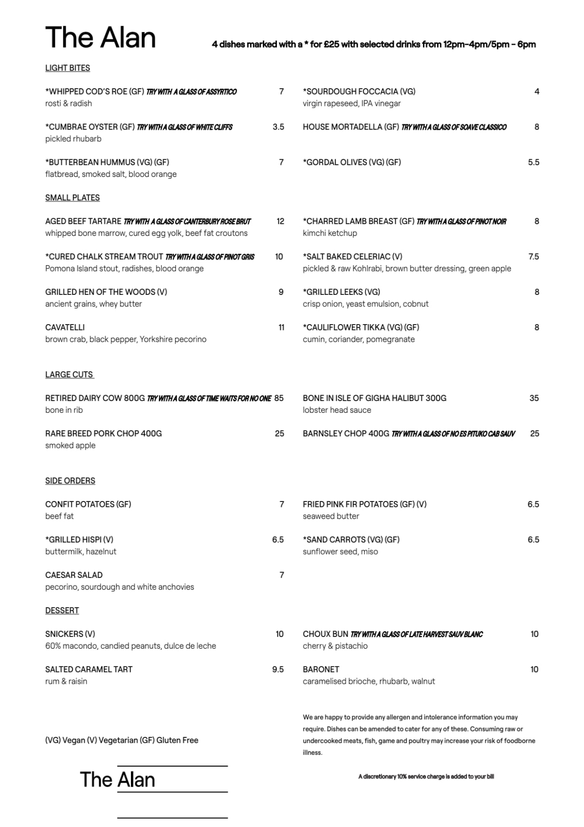 Carte et Menus 2023 - The Alan à Manchester | TheFork