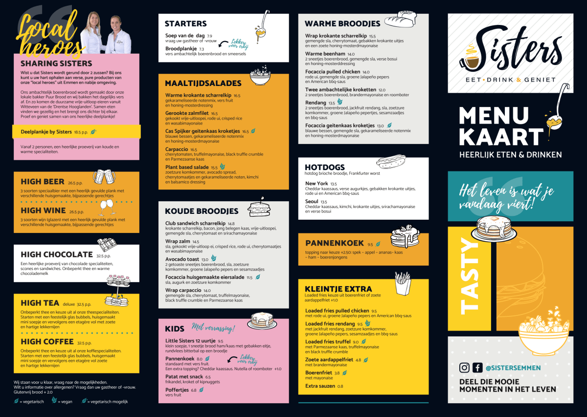 Menù completo e carta 2024 - Lunchcafe Sisters a Emmen | TheFork