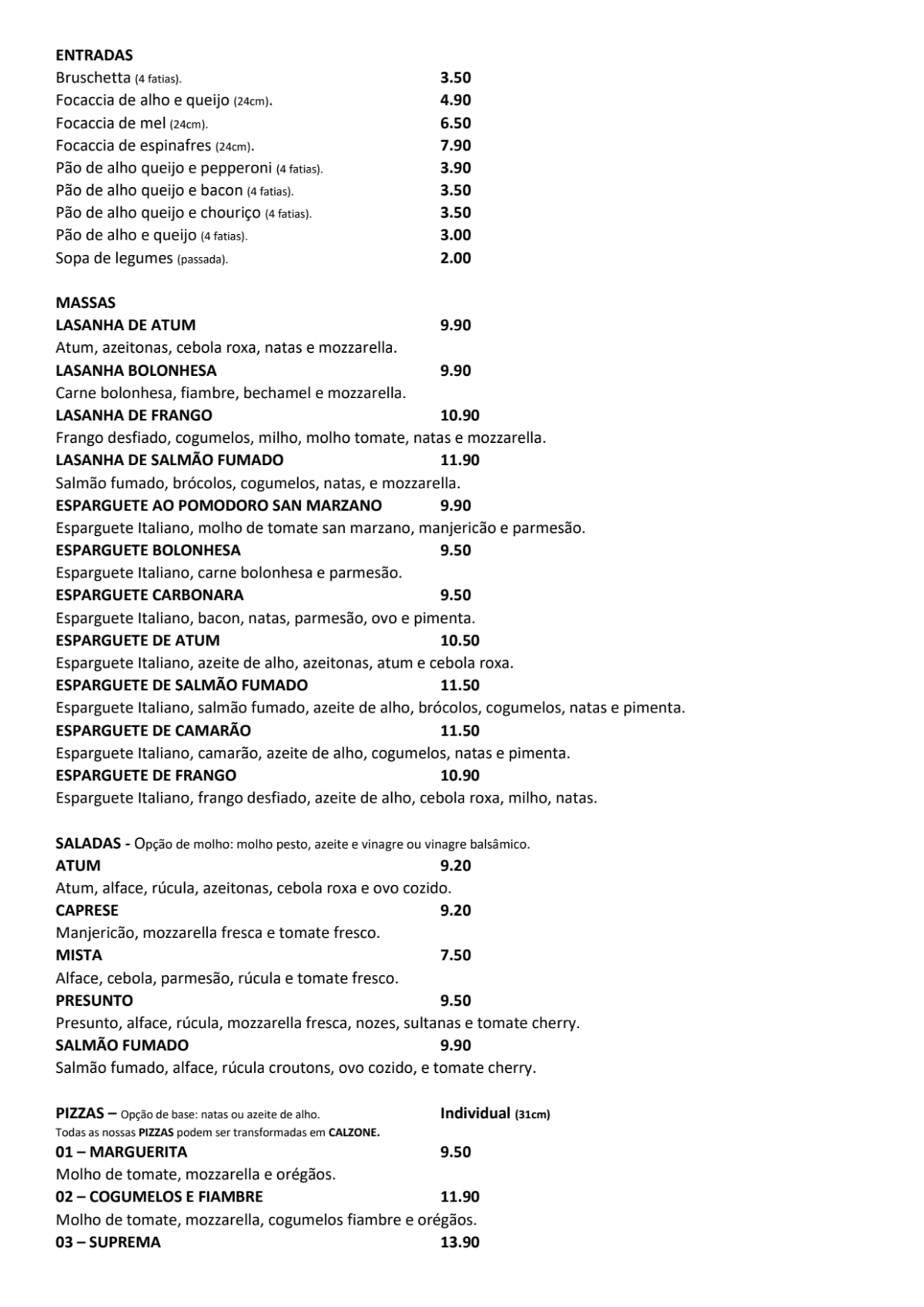 Carte et Menus 2022 - Pizzaria Pepperoni Vila do Conde à Vila do Conde ...