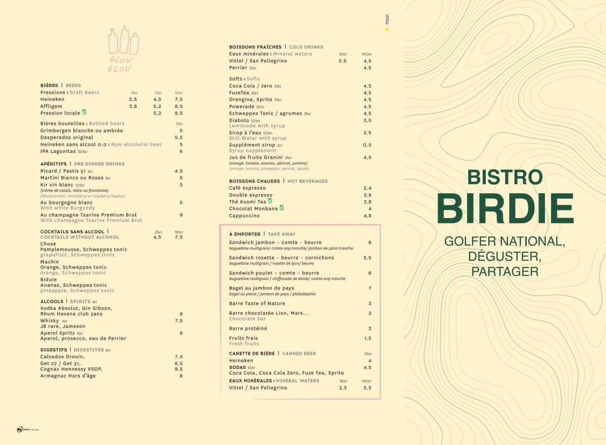 Carte et Menus 2024 - Bistro Birdie à Magny-les-Hameaux | TheFork
