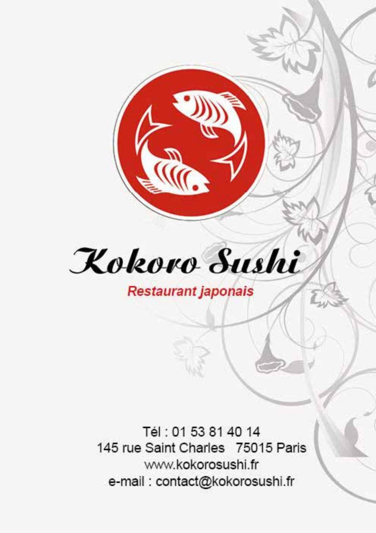 Carte et Menus 2024 - Kokoro à Paris | TheFork