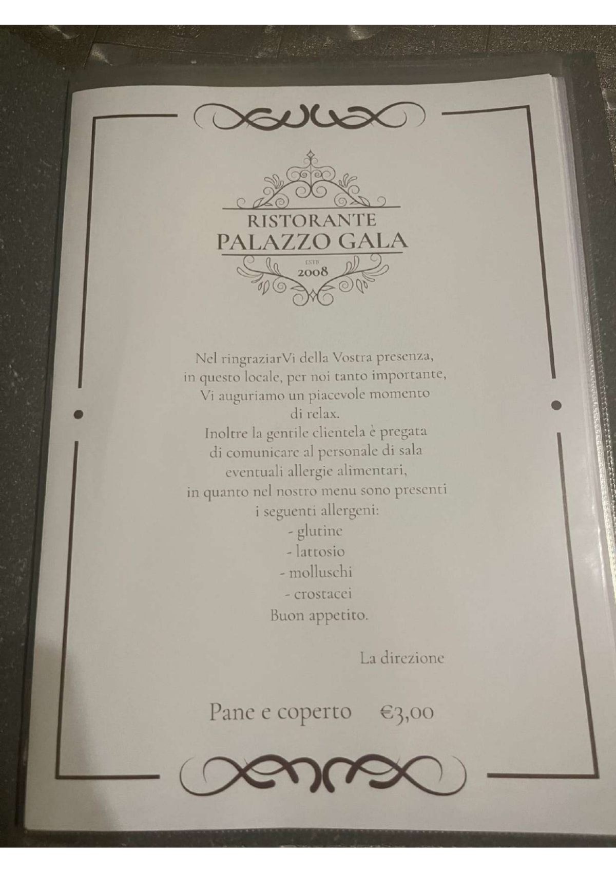 Menus 2024 - Palazzo Gala in Acerenza | TheFork