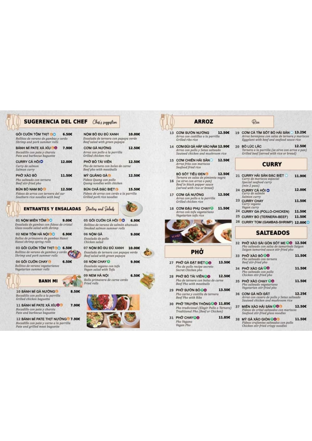 Menu 2024 - Vi Viet Comida Vietnamita Teatro Alicante in Alicante | TheFork