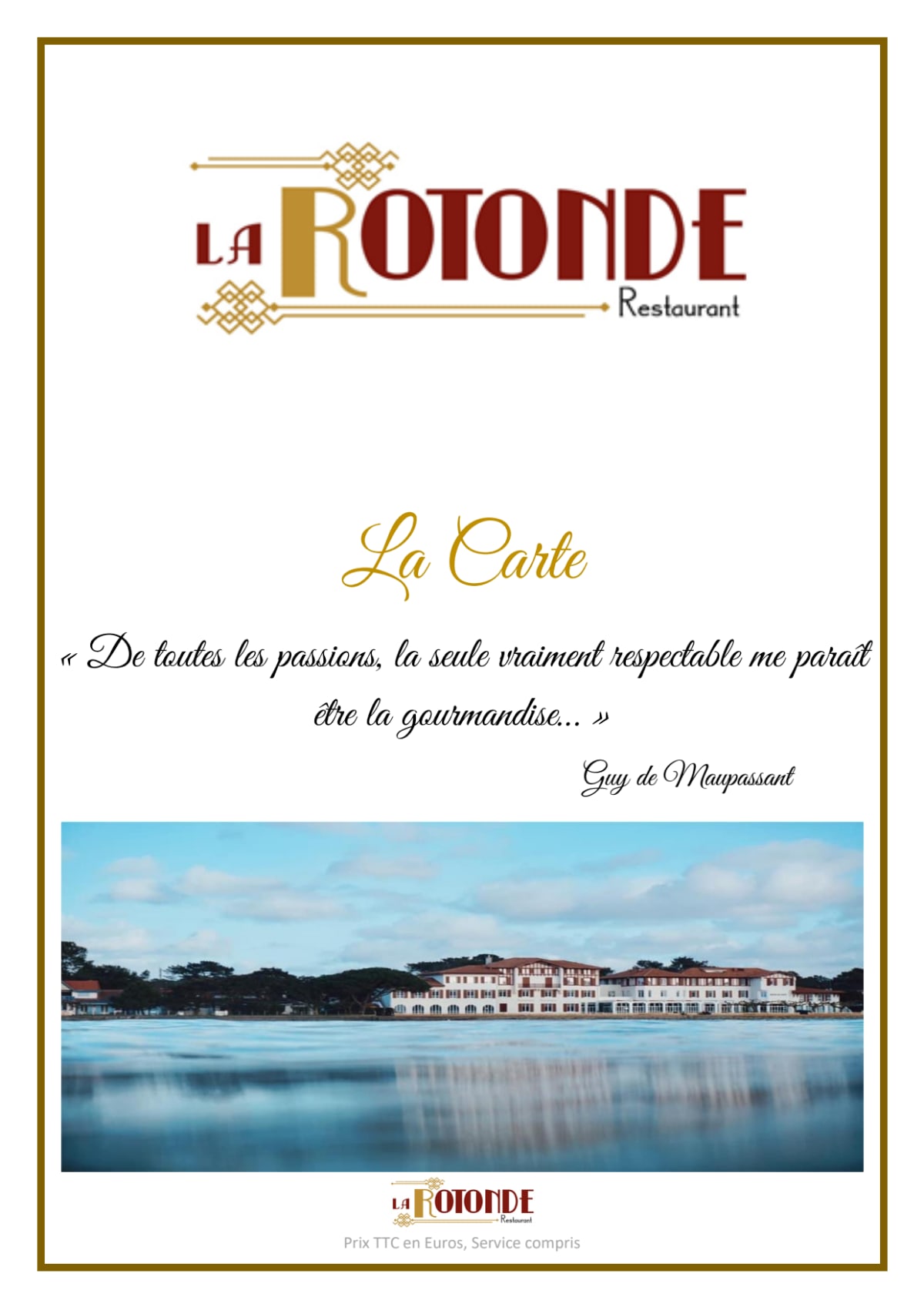 Carte et Menus 2023 - La Rotonde à Hossegor | TheFork
