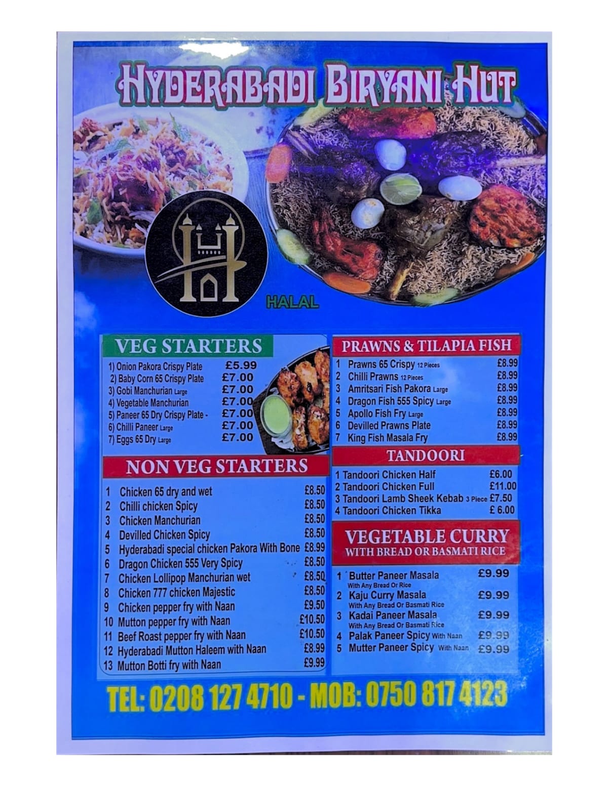 Menù completo e carta 2024 - Hyderabadi Biryani Hut a Londra | TheFork