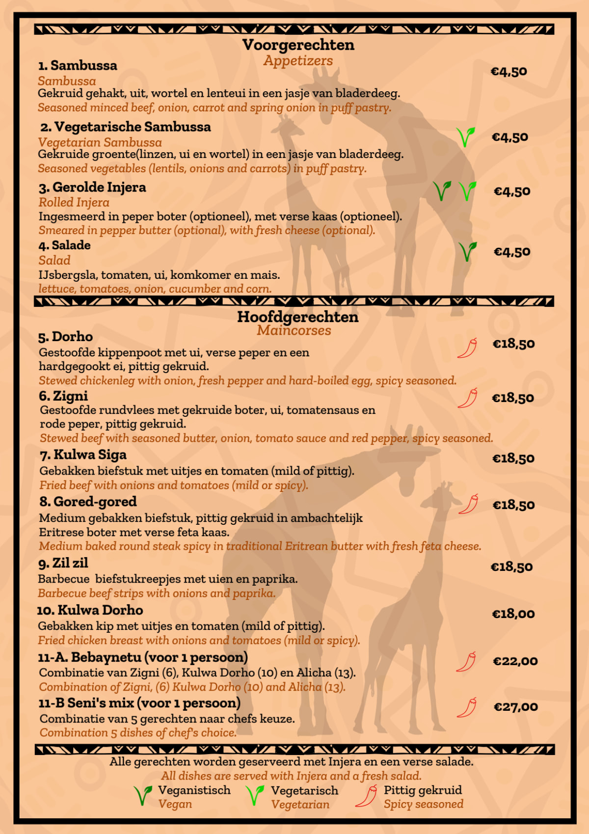 Carte et Menus 2024 - Seni à Almere | TheFork