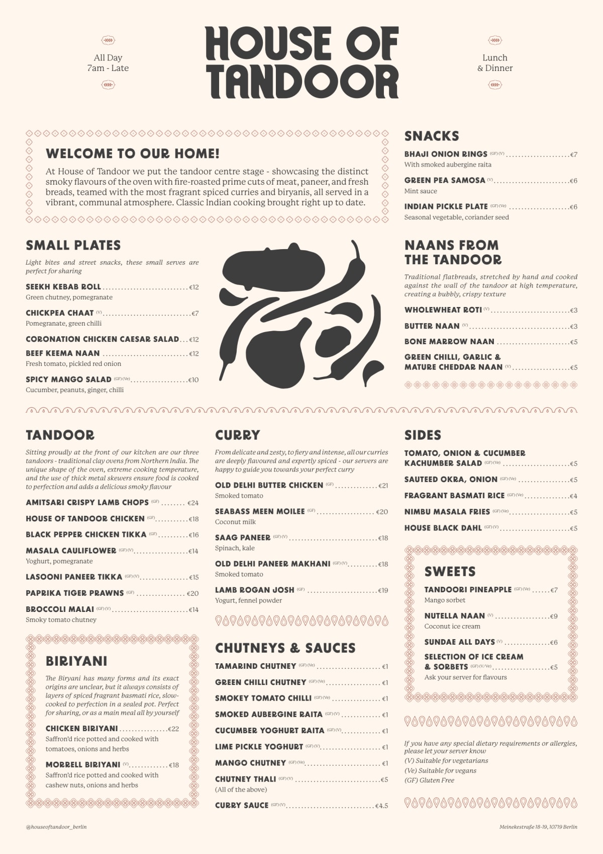 Carte et Menus 2024 - House of Tandoor à Berlin | TheFork