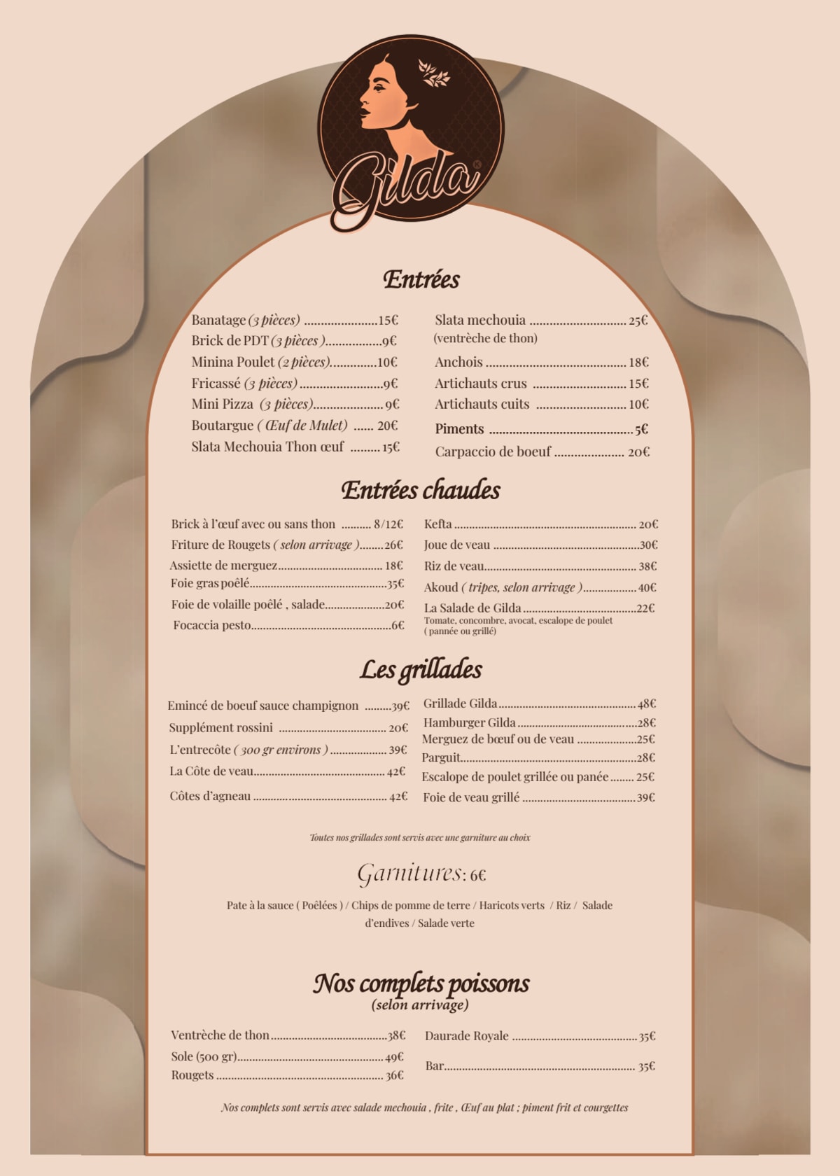 Carte et Menus 2024 - Gilda à Paris | TheFork