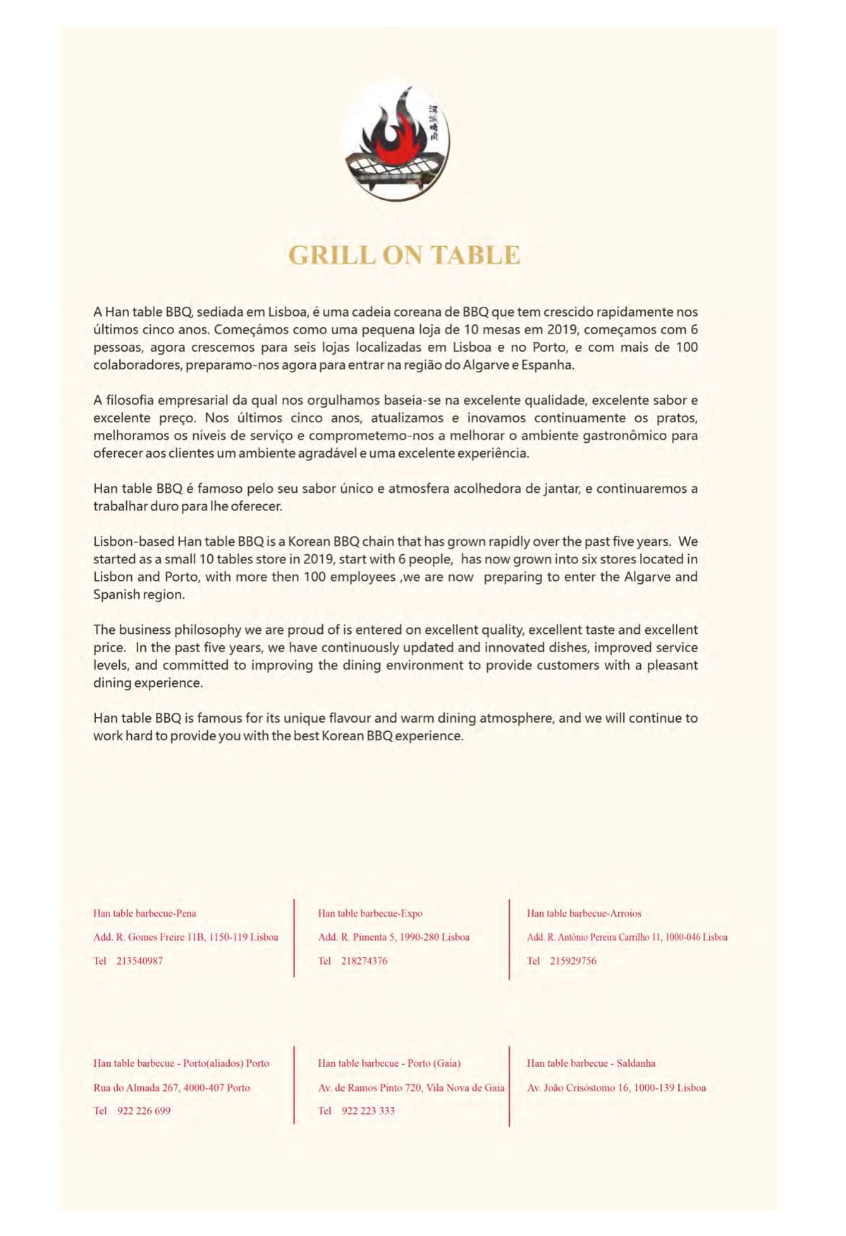 Menu 2024 - Han Table Barbecue - Expo Store em Lisboa | TheFork