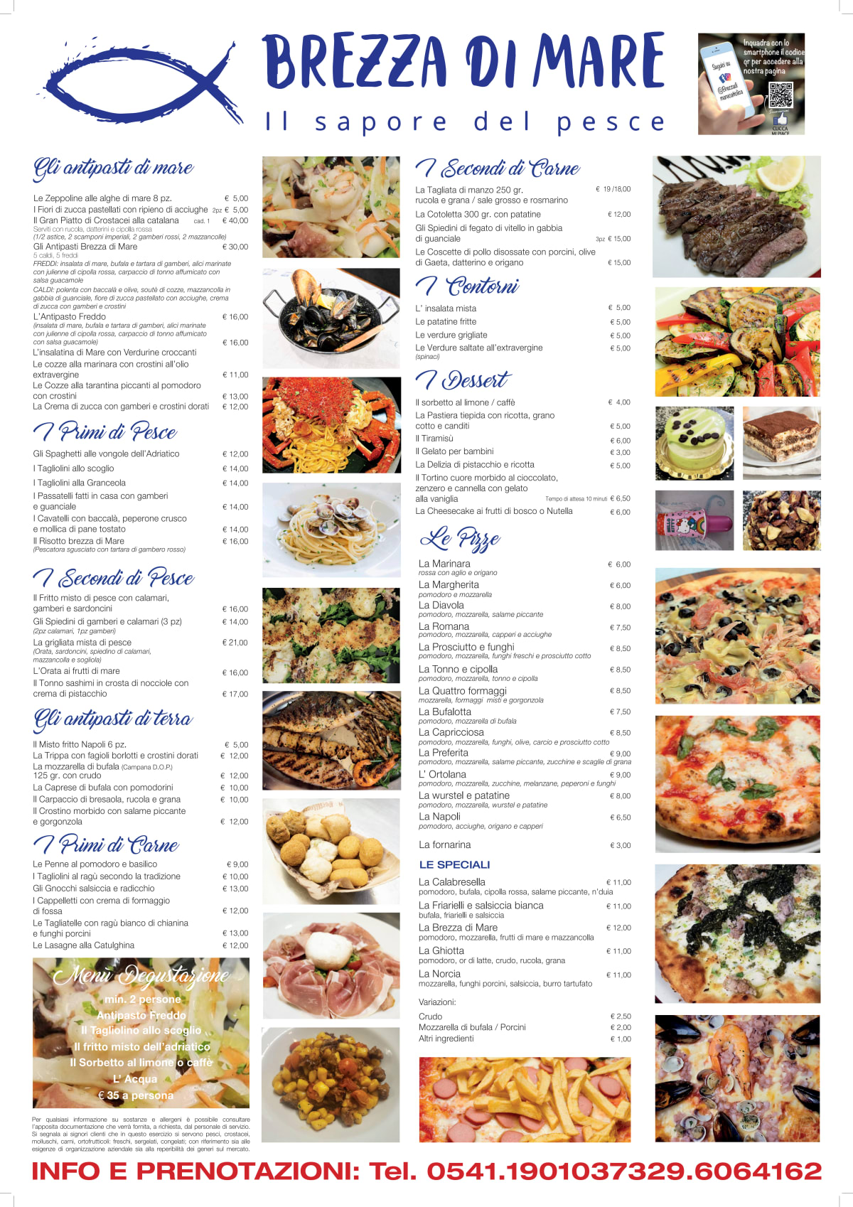 Carte et Menus 2024 - Brezza di Mare à Cattolica | TheFork