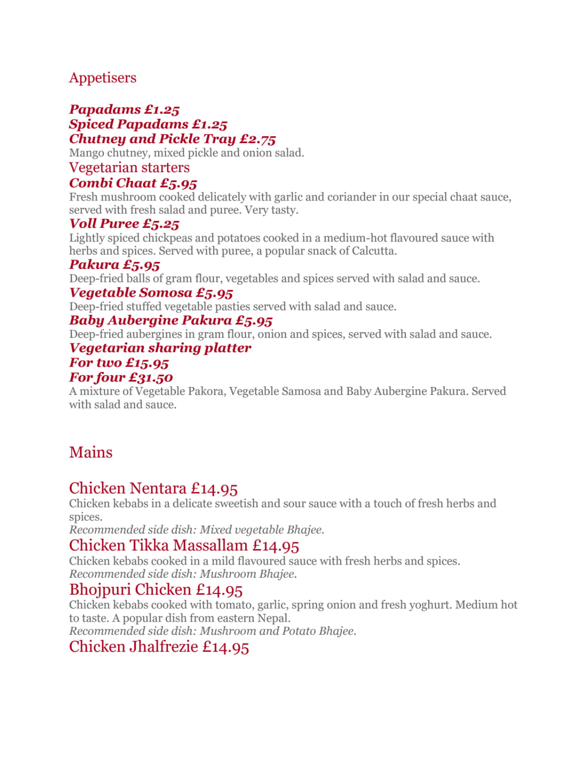 Menu 2024 - Ignite in Edinburgh | TheFork