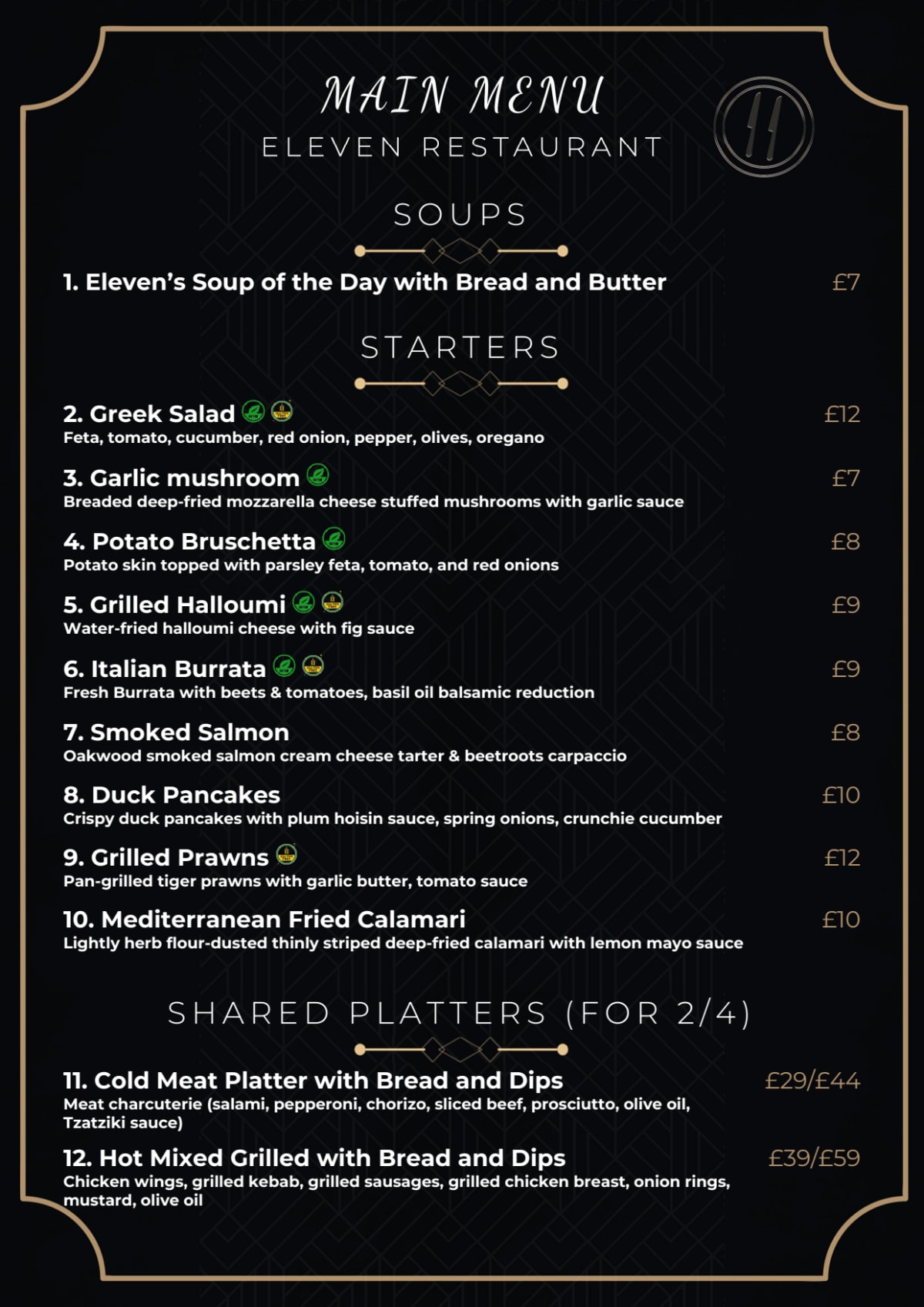 Menus 2024 - Eleven Restaurant in Stanmore | TheFork