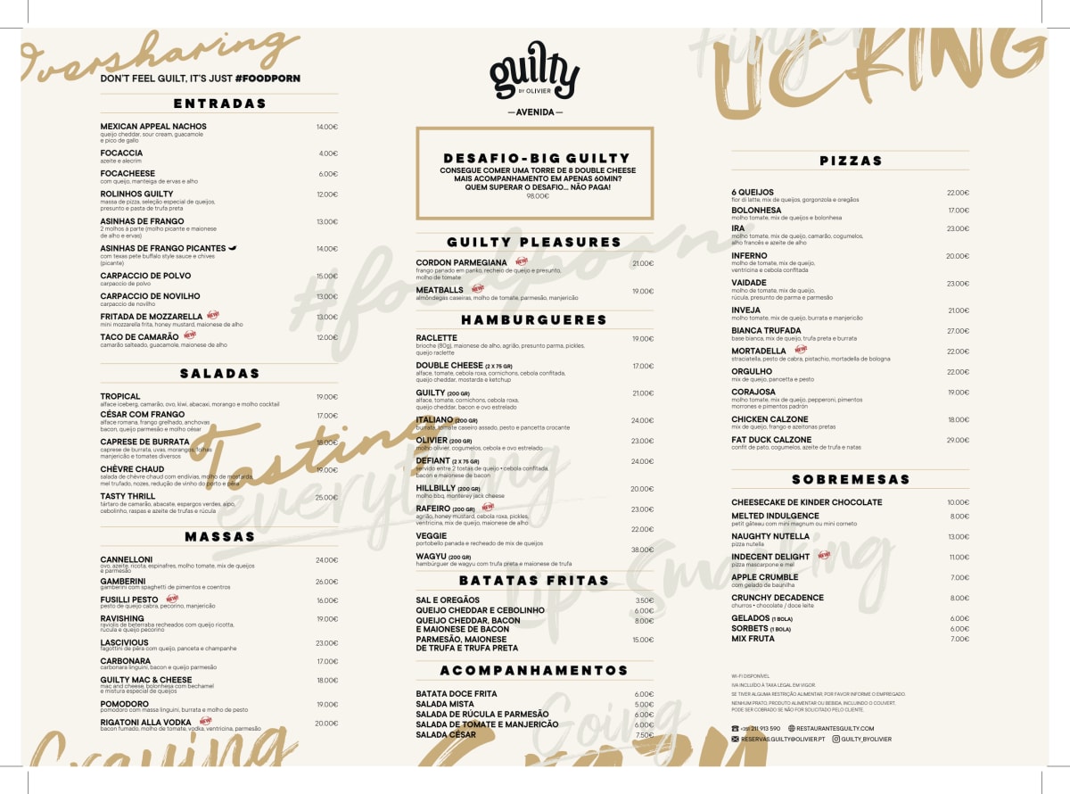 Menu 2023 - Guilty by Olivier em Lisboa | TheFork