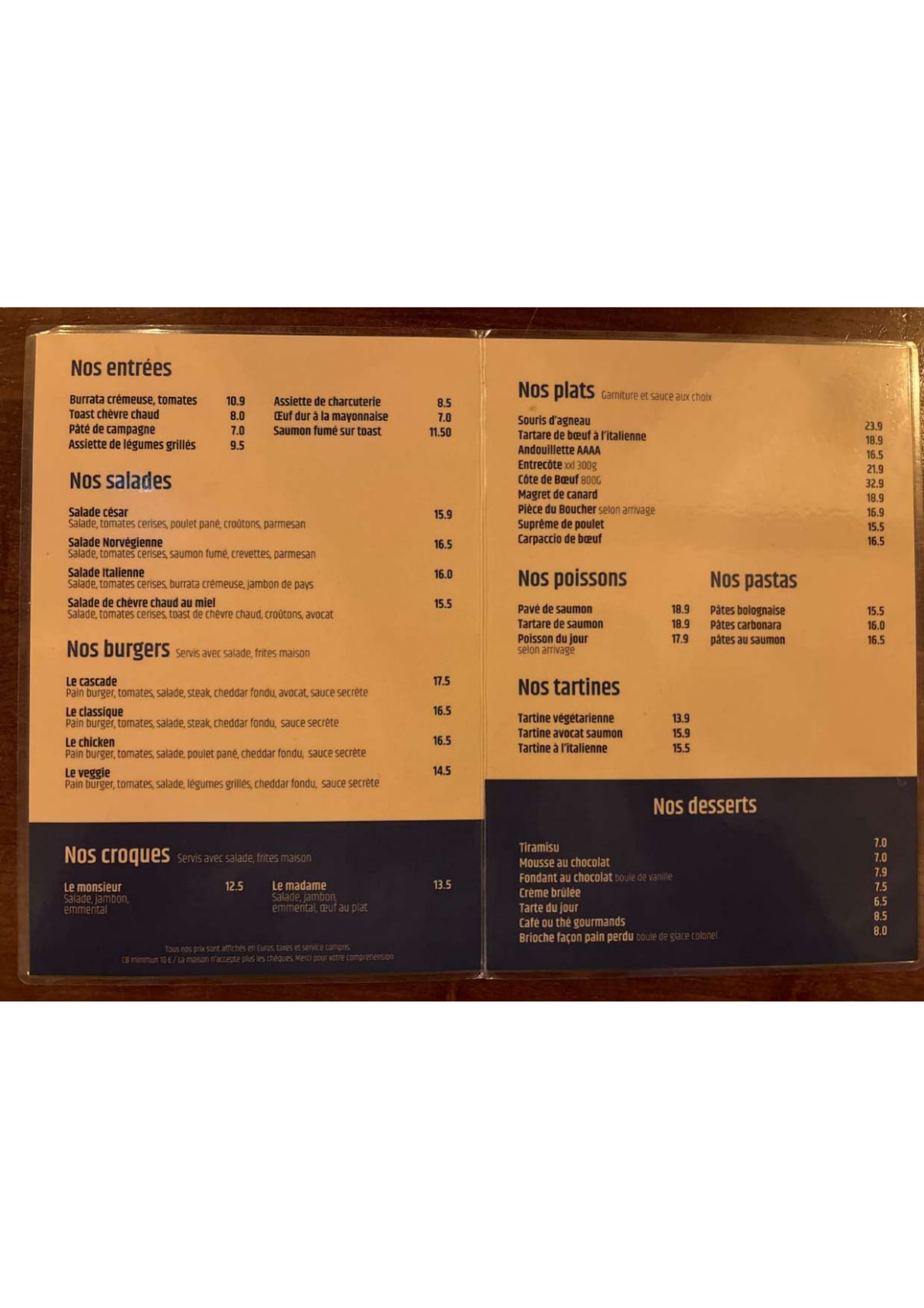 Menu 2024 - La Cascade in Parijs | TheFork