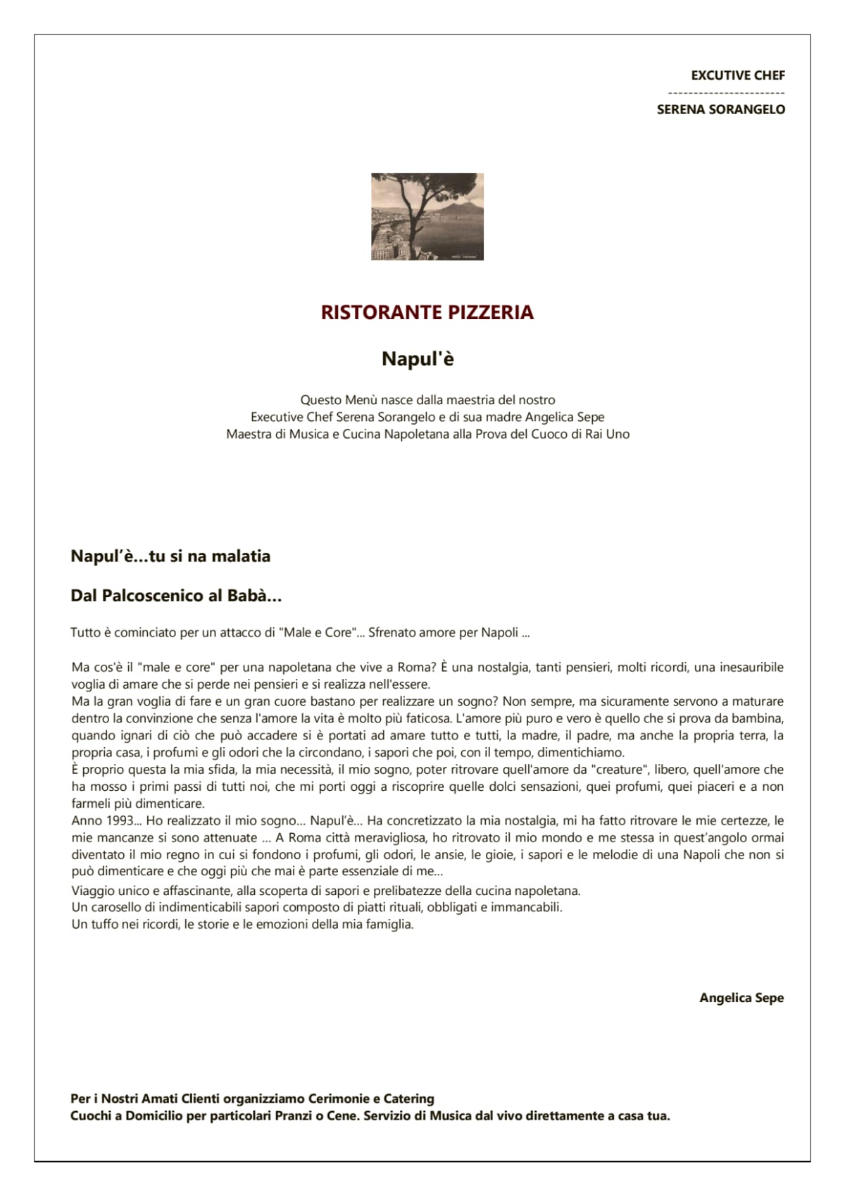 Menus 2024 - Napul'e' in Rome | TheFork