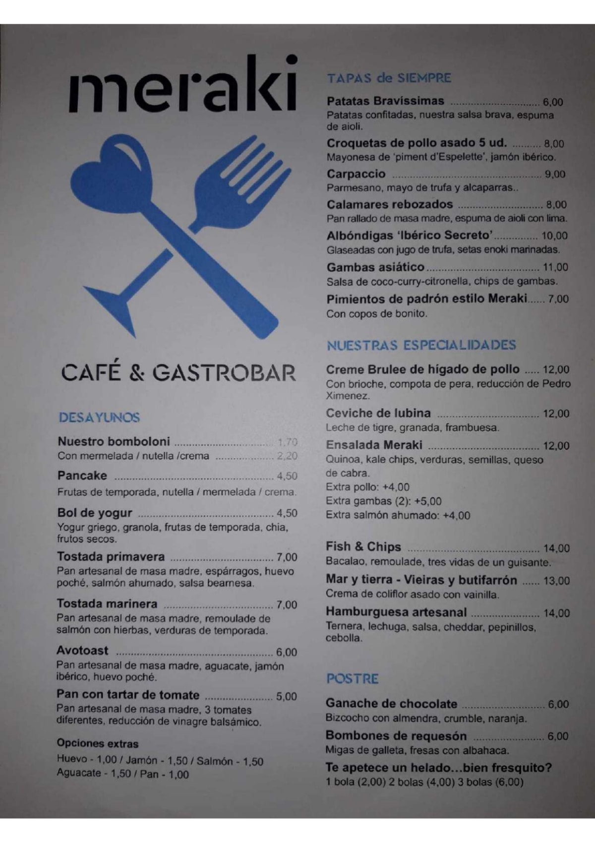 Menù completo e carta 2022 - Meraki Cafe y Gastrobar a Palma di Maiorca ...