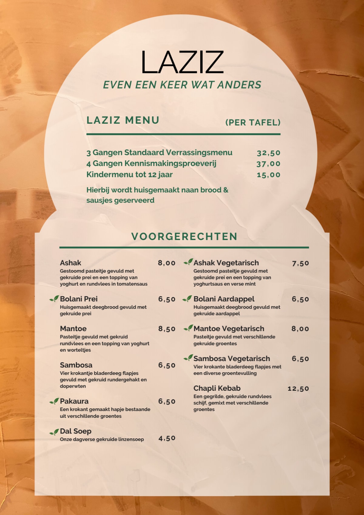Menu 2024 - Laziz Restaurant & Bar in Breda | TheFork