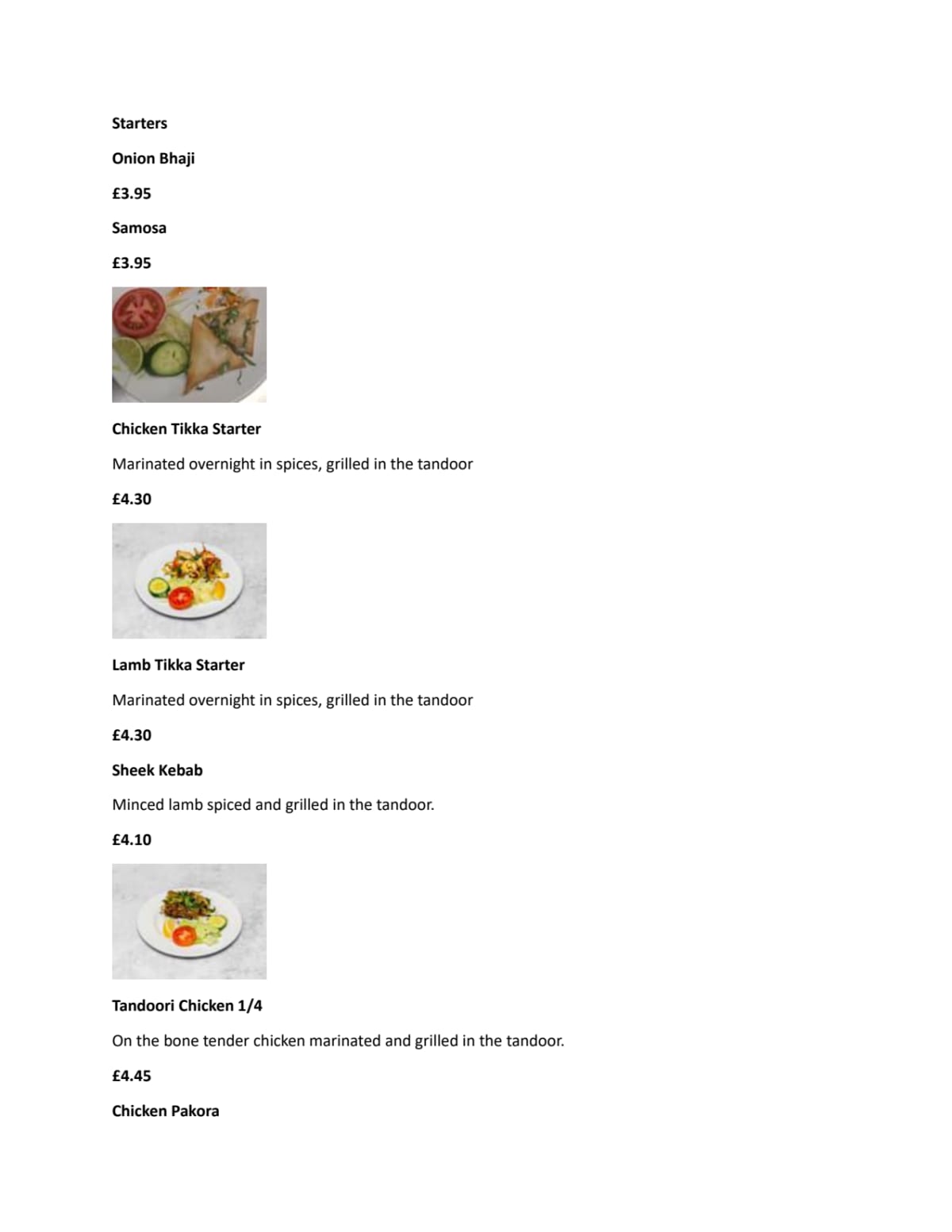 Menu 2024 - The Curry King in Gillingham | TheFork