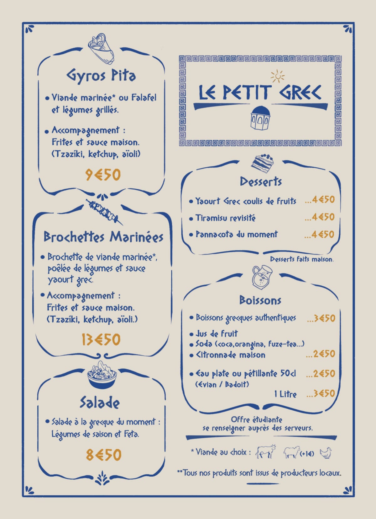Carte et Menus 2024 - Le Petit Grec à Perpignan | TheFork