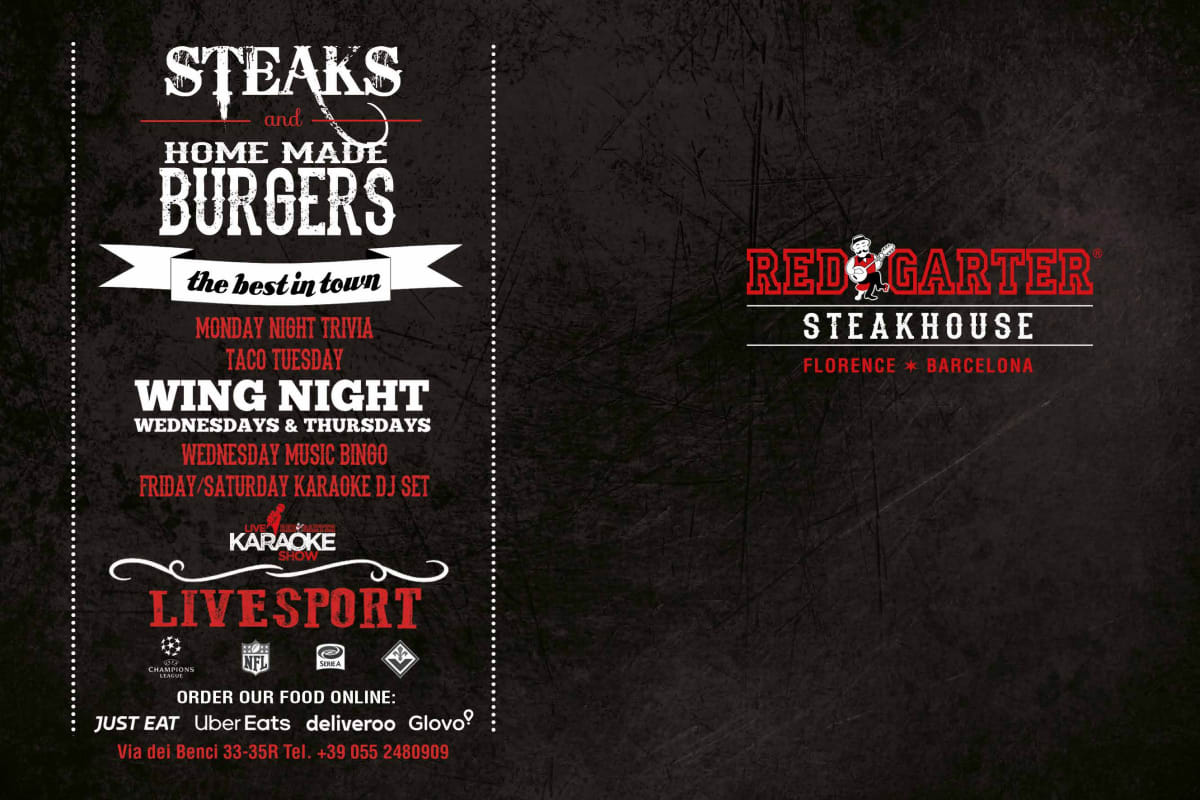 Menu 2024 - Red Garter Steakhouse in Florence | TheFork
