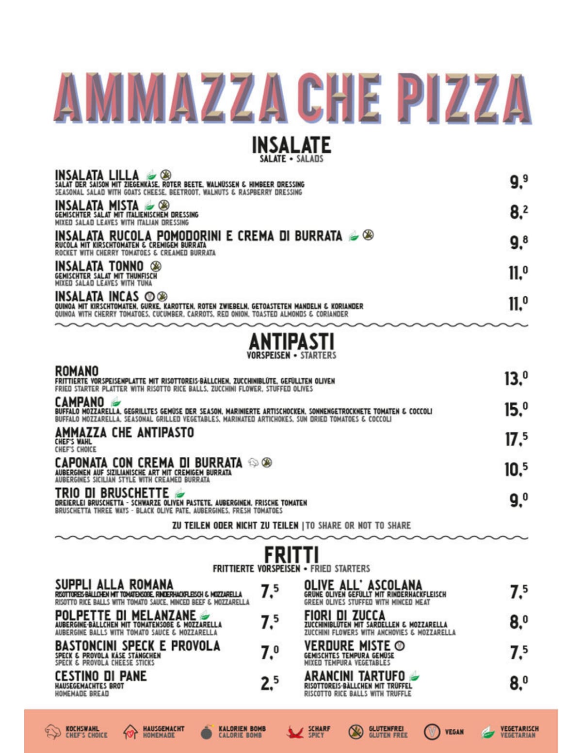 Menù completo e carta 2024 - Ammazza che Pizza a Berlino | TheFork