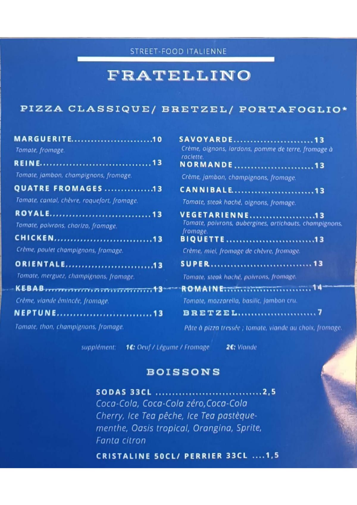 Menu 2024 - Fratellino in Nice | TheFork
