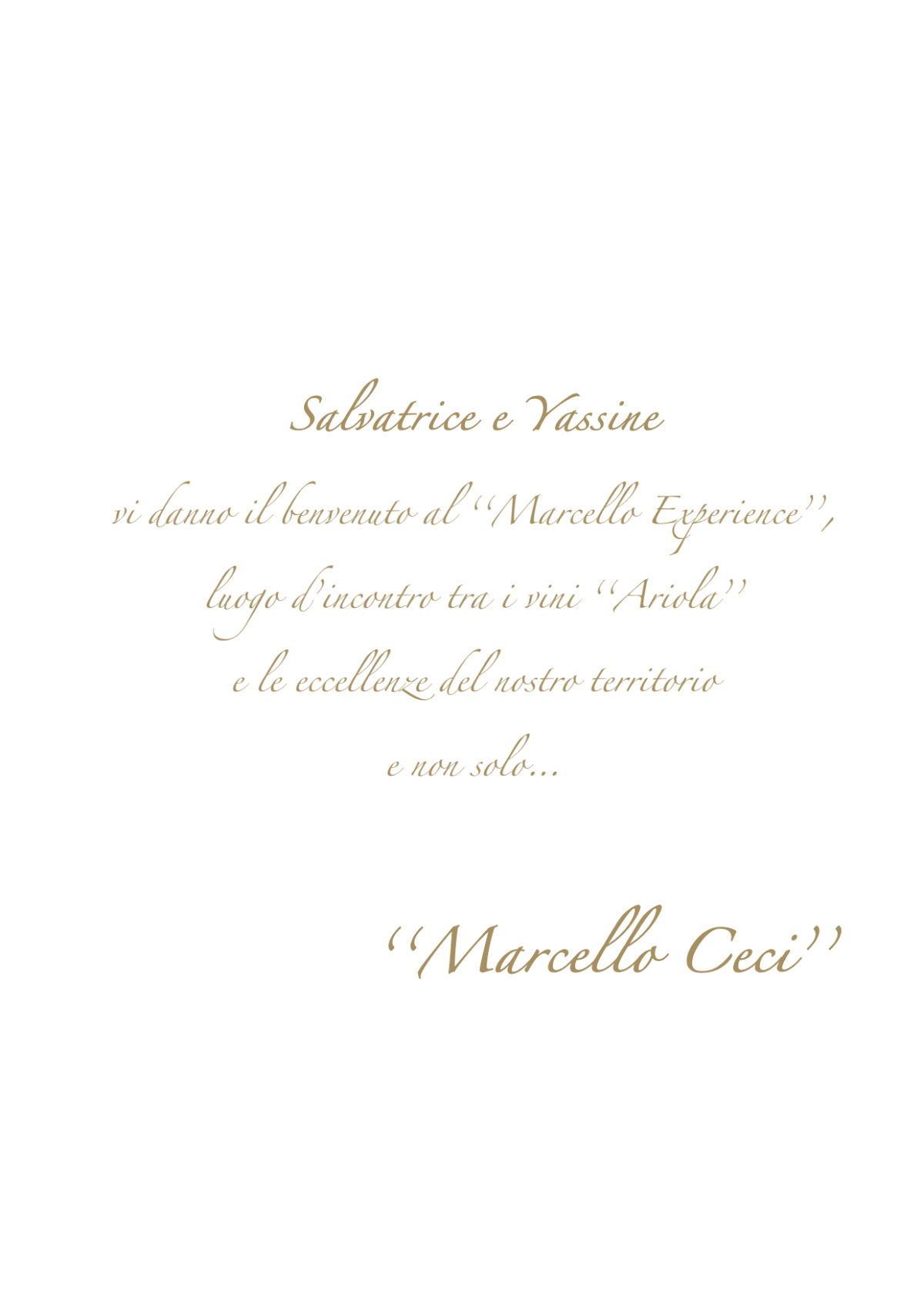 Menù completo e carta 2024 - Marcello Experience Parma a Langhirano ...