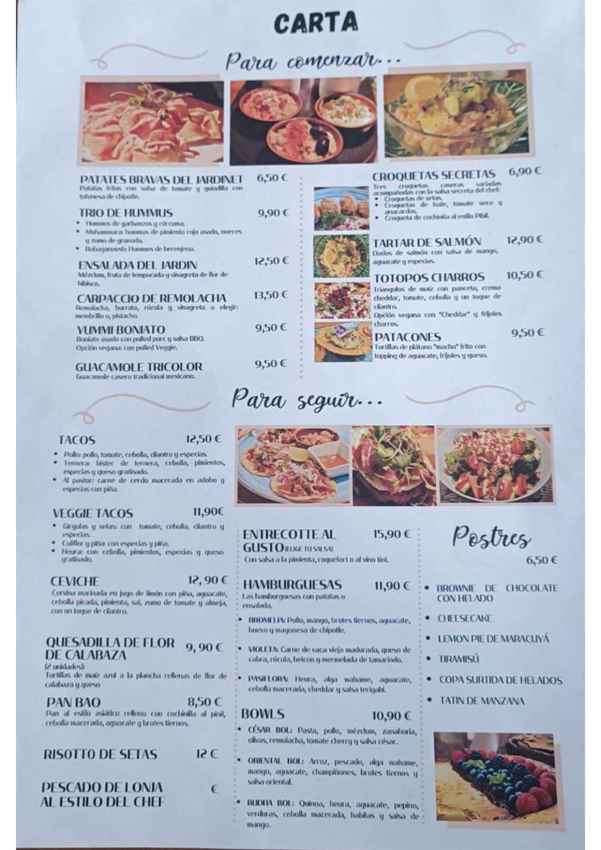 Menu 2024 - El Jardinet Secret in Mataró | TheFork