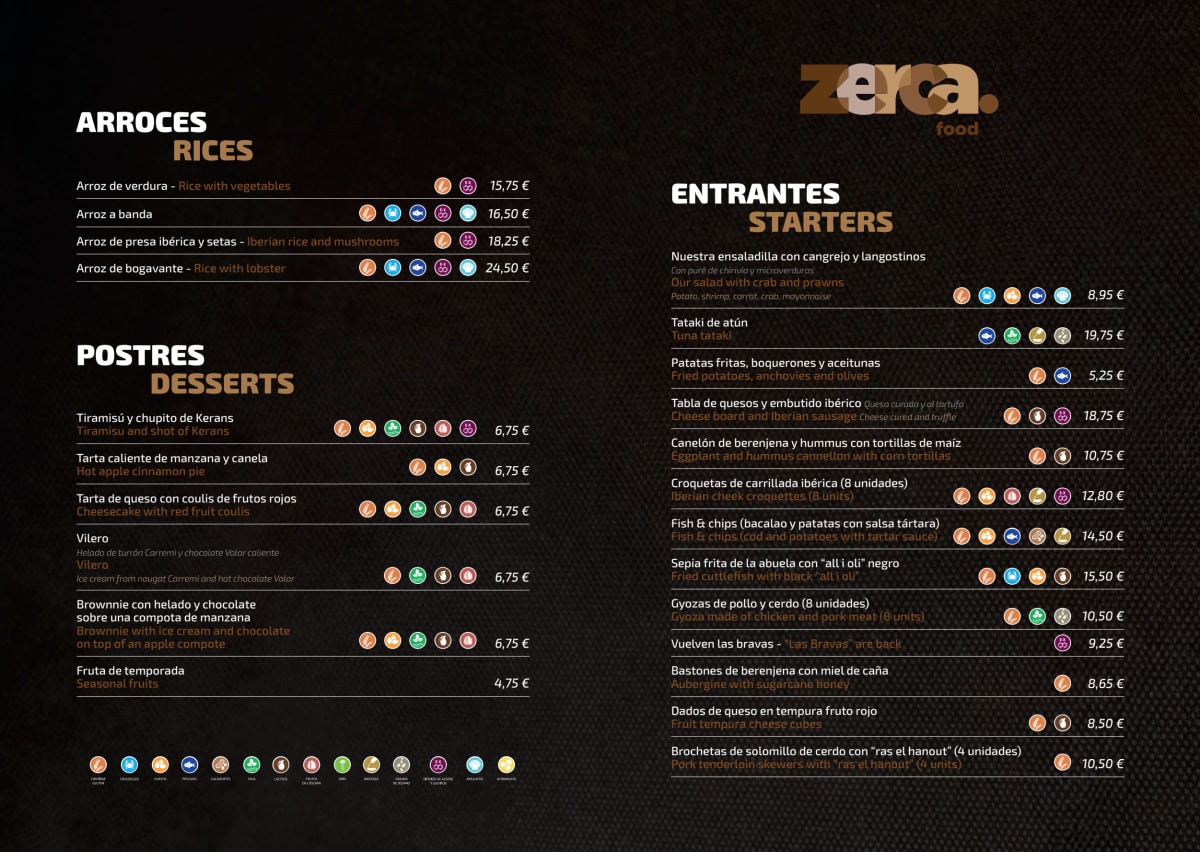 Carta y menù 2024 Actualizados - Zerca Food en Villajoyosa | TheFork