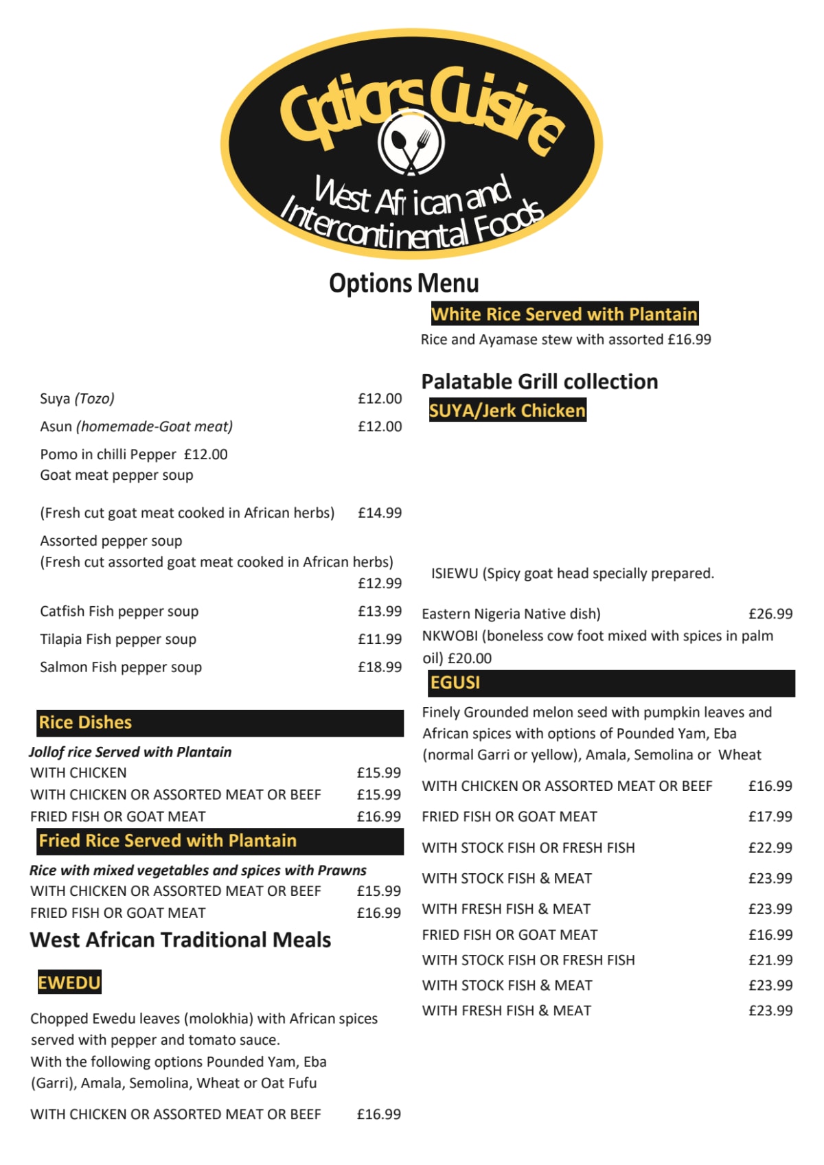 Carte et Menus 2024 - Options Cuisine à Londres | TheFork