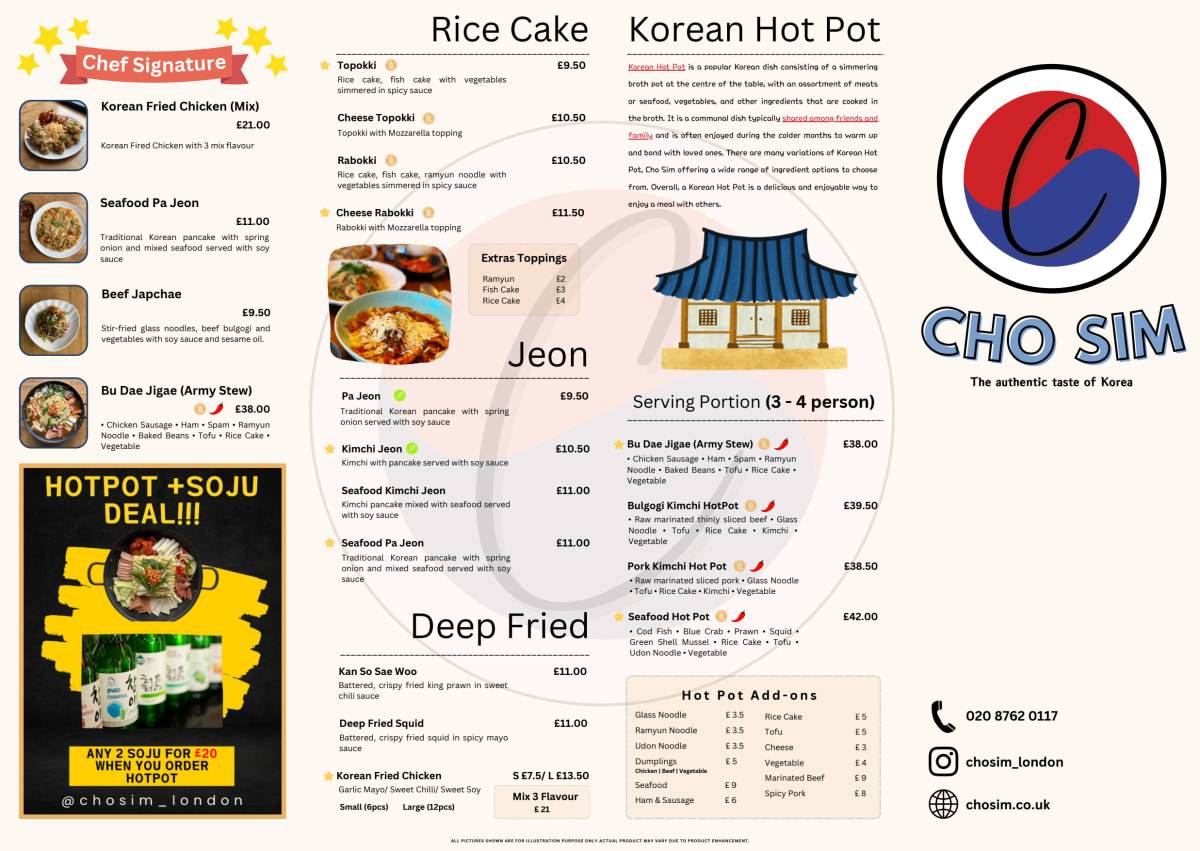 Carta y menù 2024 Actualizados - Cho Sim en Londres | TheFork
