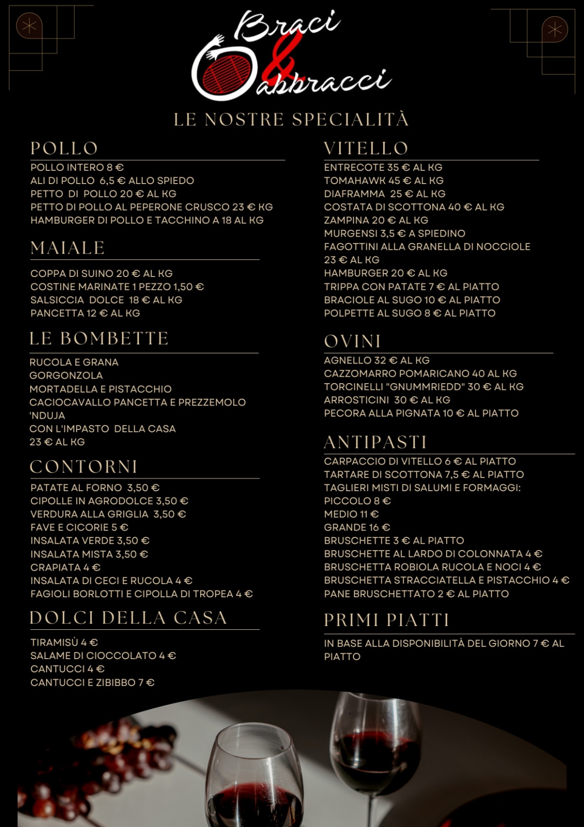 Carta y menù 2024 Actualizados - Braci & Abbracci en Matera | TheFork