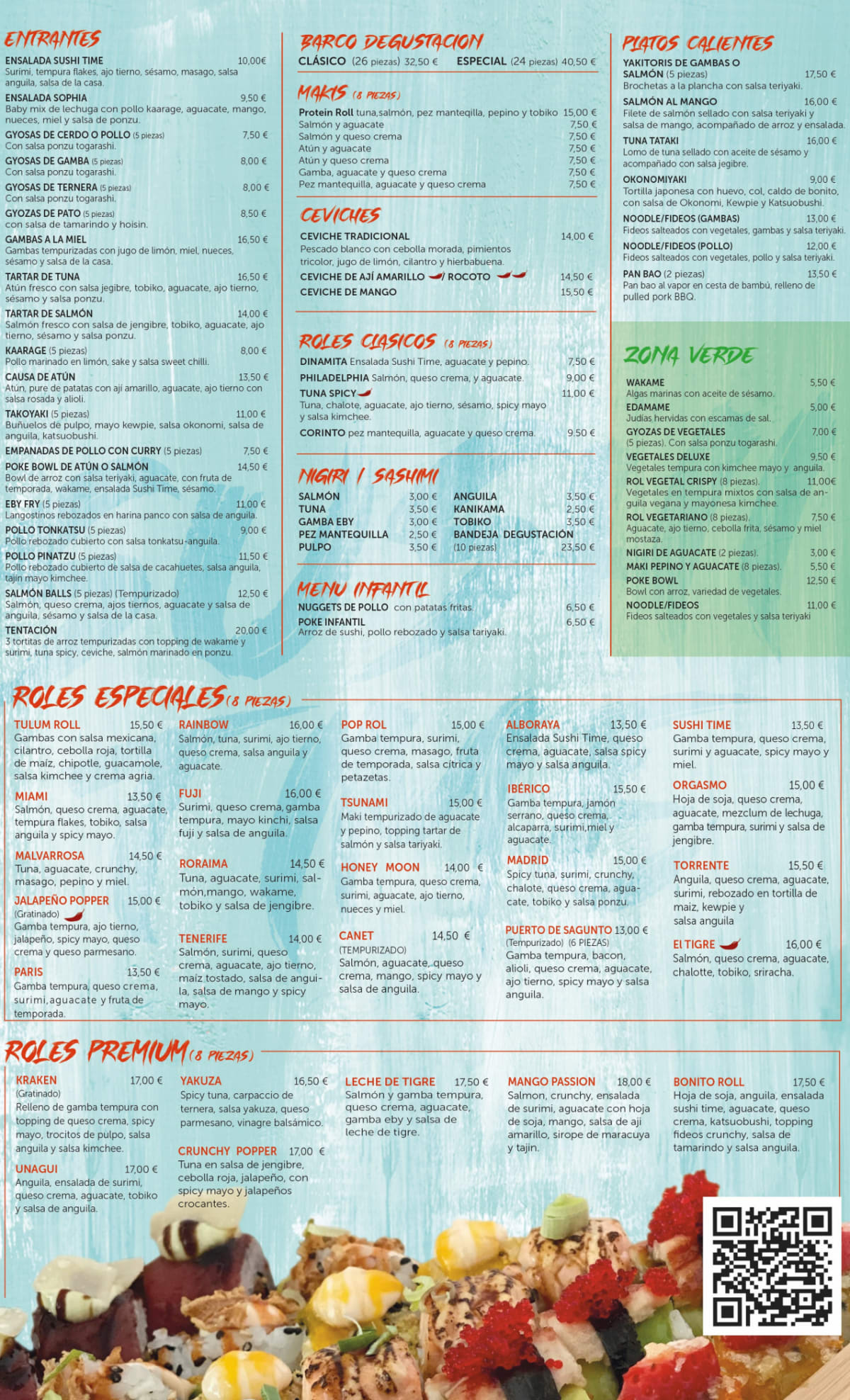 Carte et Menus 2024 - Sushi Time à Puerto De Sagunto | TheFork