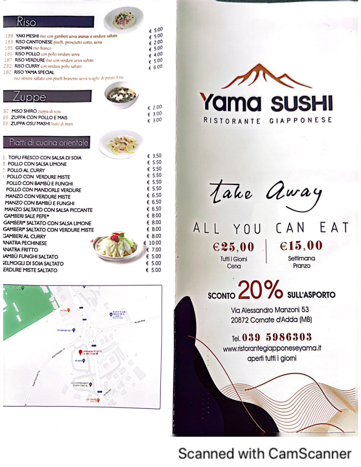 Carte et Menus 2024 - Ristorante Yama Sushi à Cornate D'Adda | TheFork
