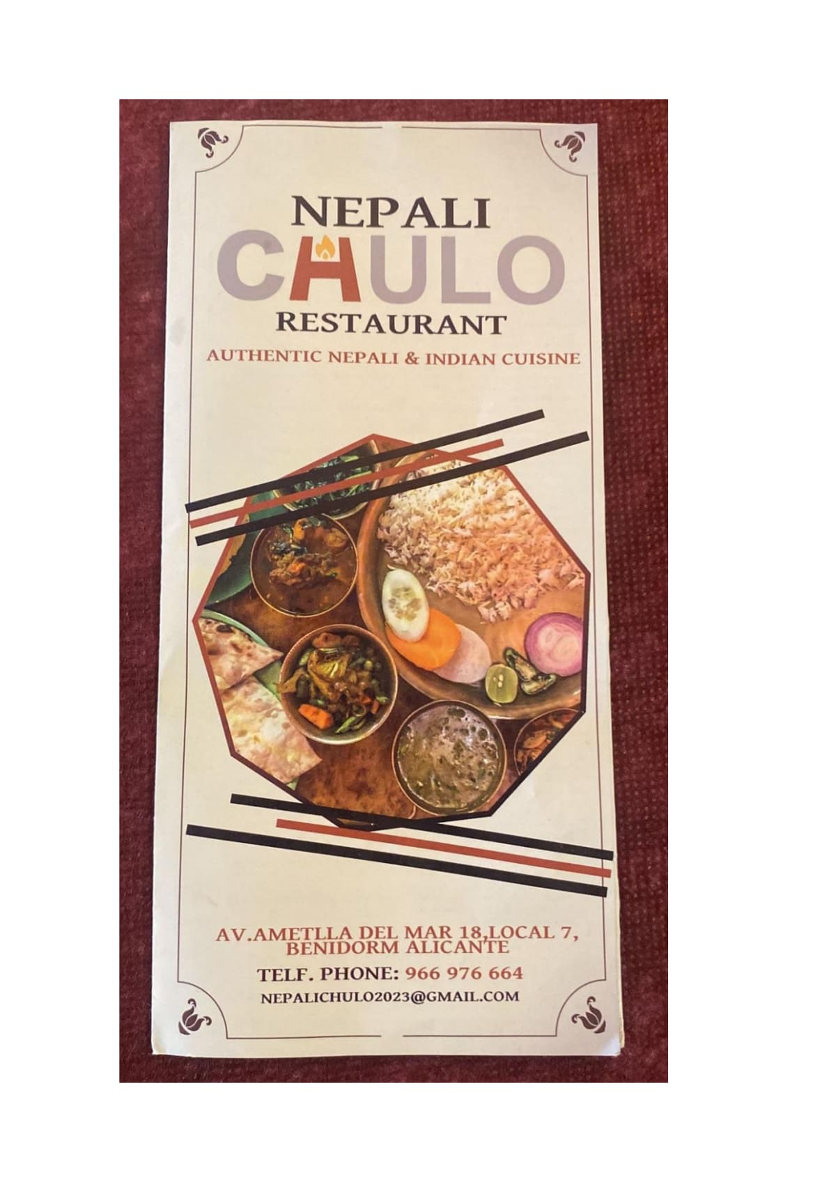 Menu 2024 - Nepali Chulo in Benidorm | TheFork