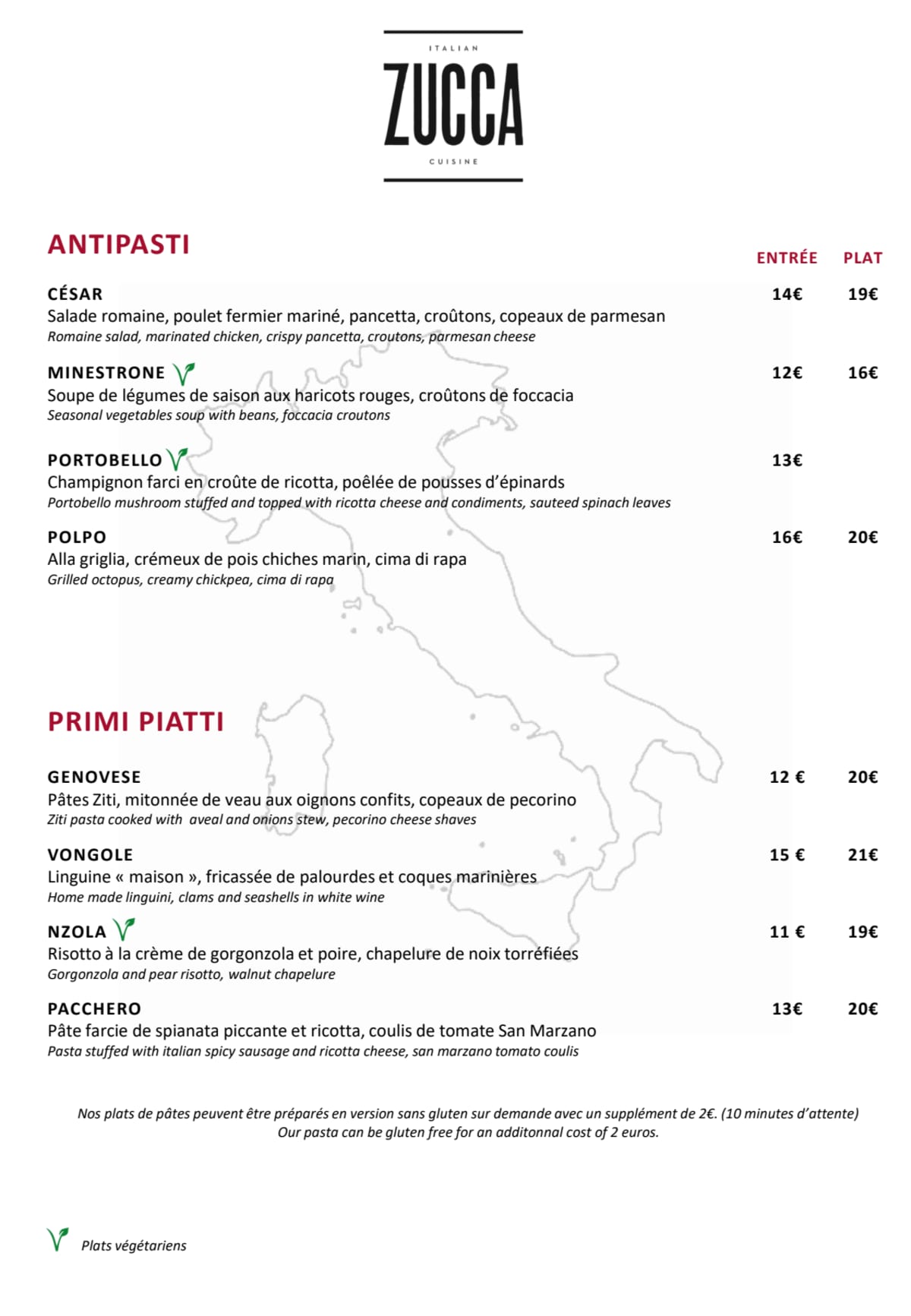 Menù completo e carta 2022 - Zucca a Lione | TheFork