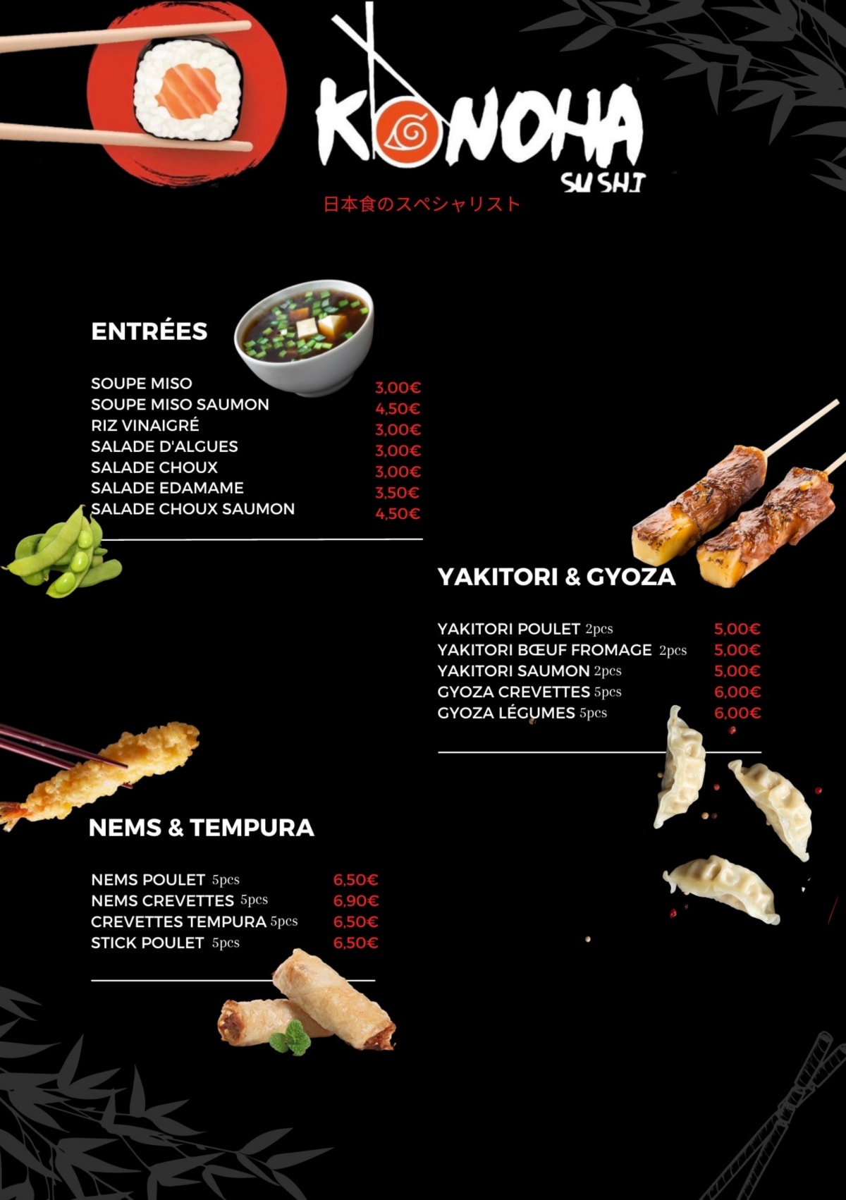 Menu 2024 - Konoha Sushi in Marseille | TheFork