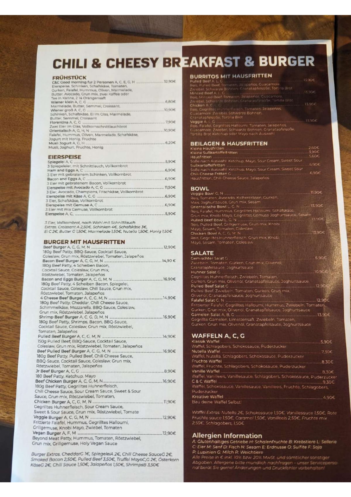 Carte et Menus 2024 - Chili & Cheesy à Vienne | TheFork