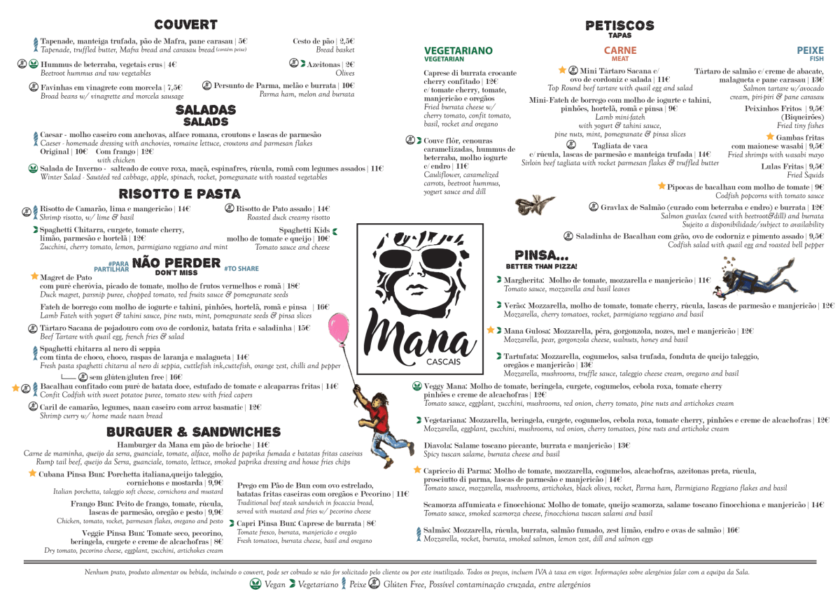 Carte et Menus 2024 - Mana Cascais à Cascais | TheFork