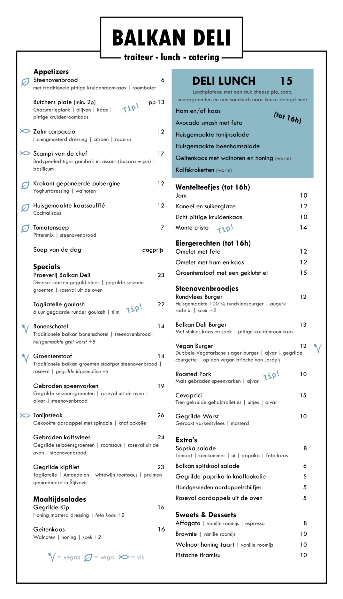 Carte et Menus 2024 - Balkan Deli à Rotterdam | TheFork
