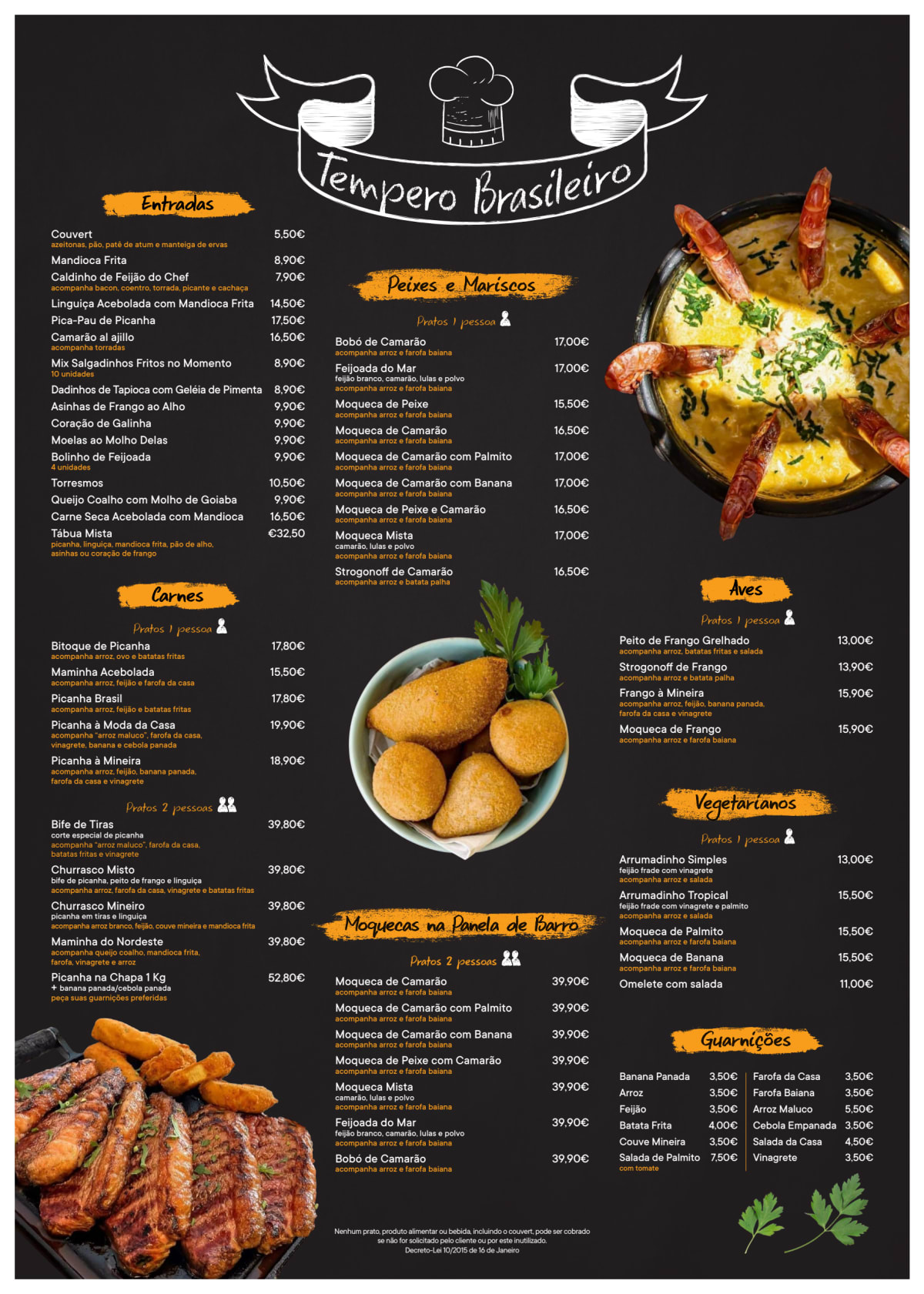 Menu 2024 - Tempero Brasileiro Lisboa em Lisboa | TheFork