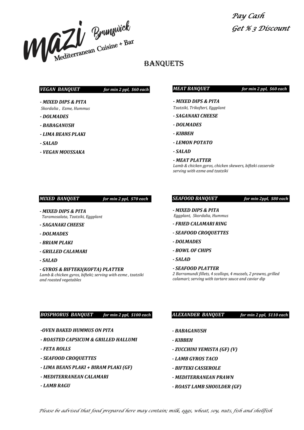 Carte et Menus 2024 - Mazi Brunswick à Brunswick (VIC) | TheFork