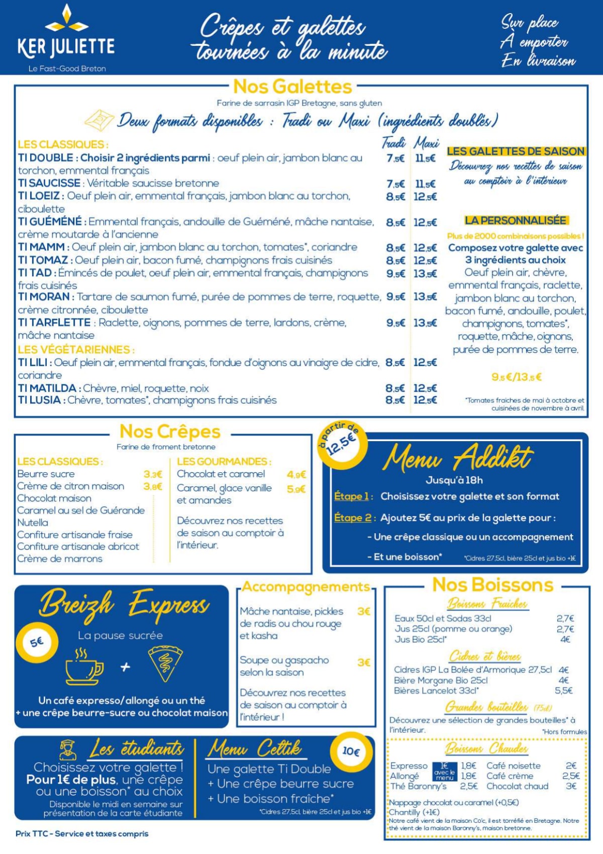 Carte et Menus 2024 - Ker Juliette à Nantes | TheFork