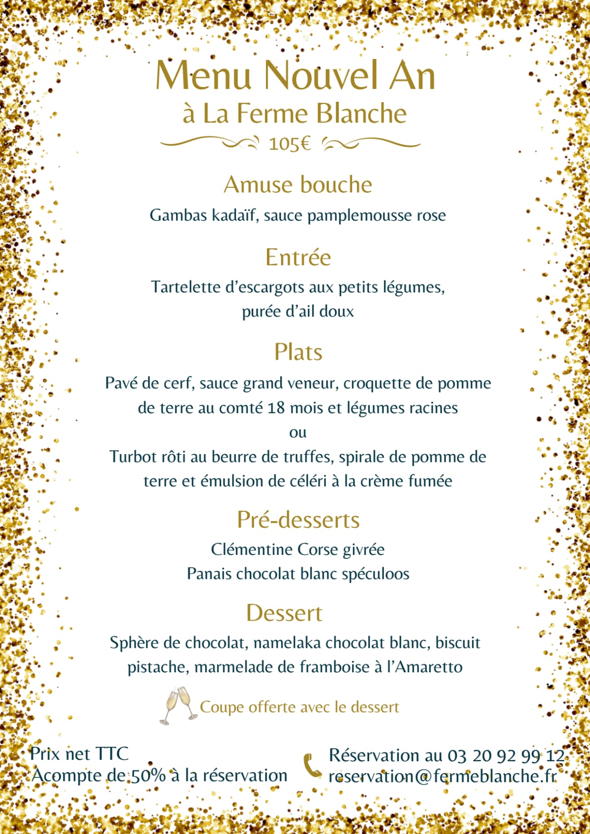 Carte et Menus 2024 - La Ferme Blanche à Lompret | TheFork