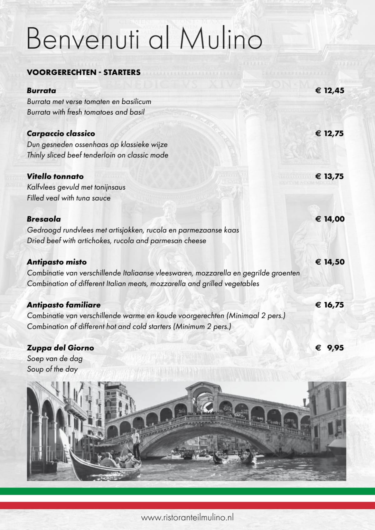 Menu 2024 - Ristorante Il Mulino in Lisse | TheFork