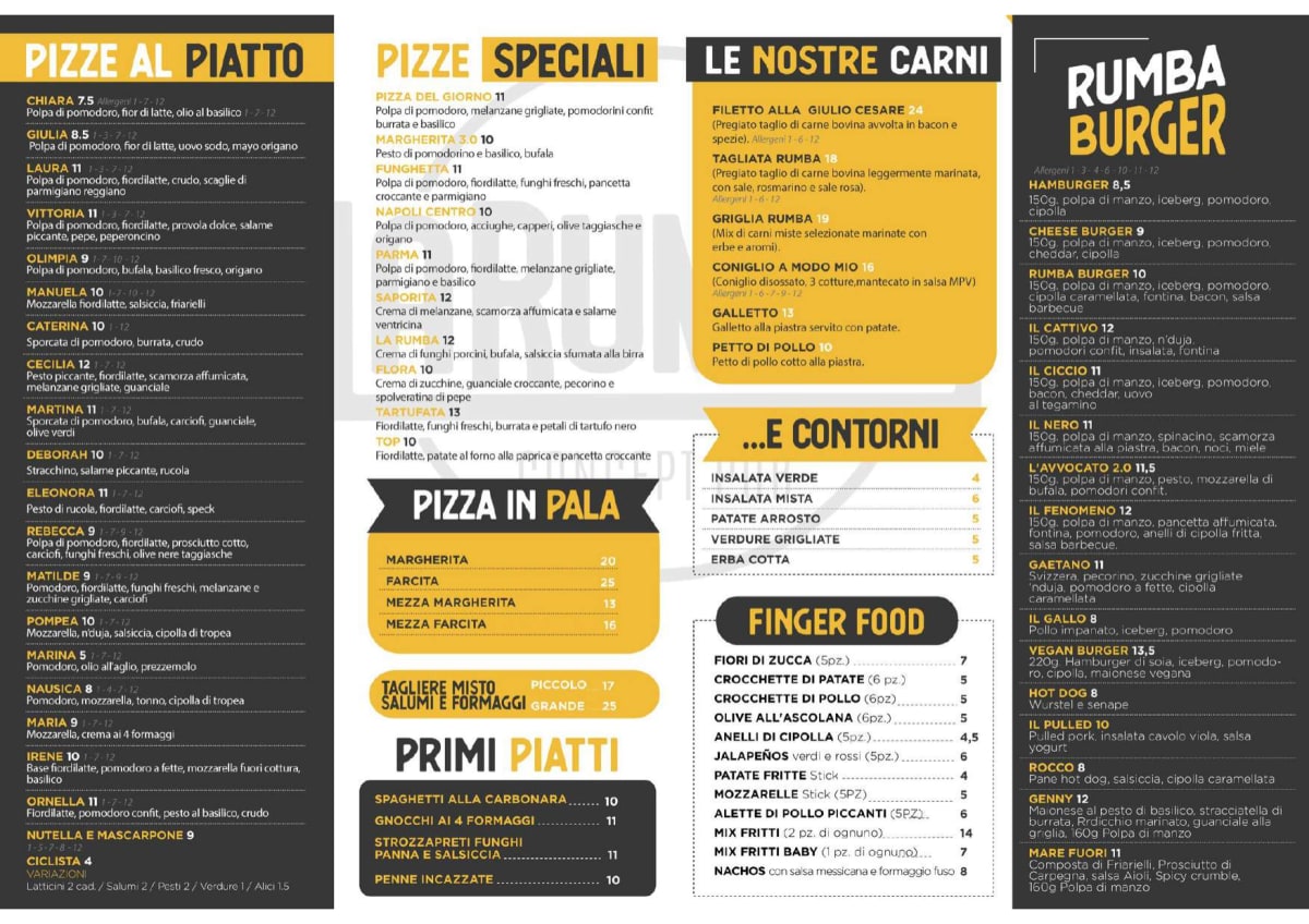 Carte et Menus 2024 - La Rumba à Montecchio | TheFork